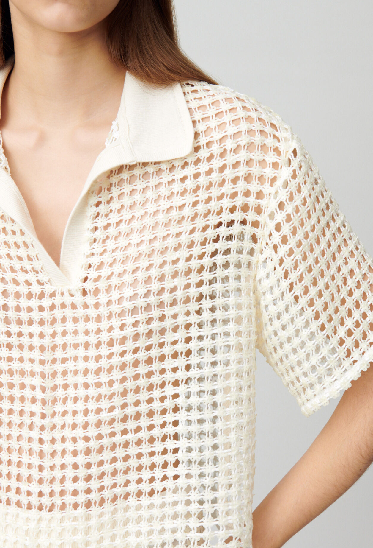 Short-sleeved Crochet Top - Claudie