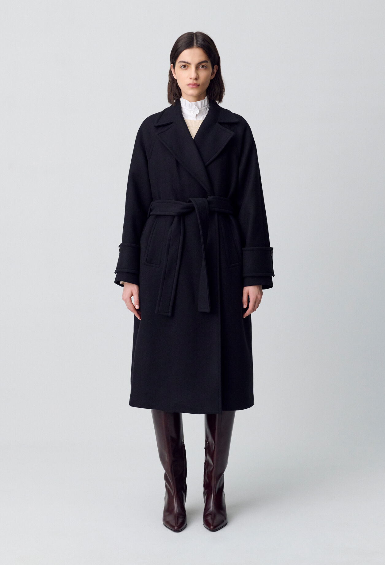 Mid-length Wool Blend Coat - Claudie