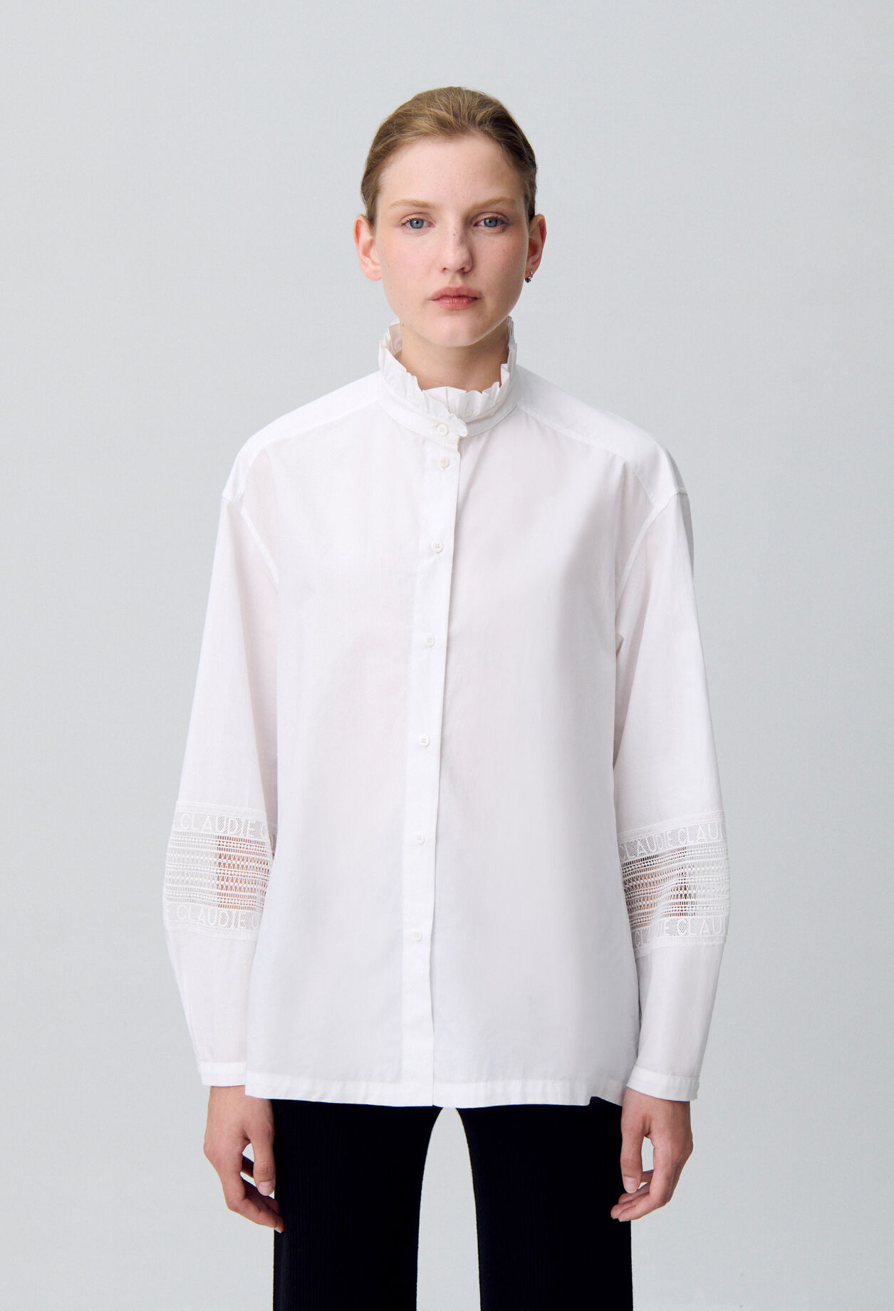Cotton Shirt With Frill Collar - Sophievalet