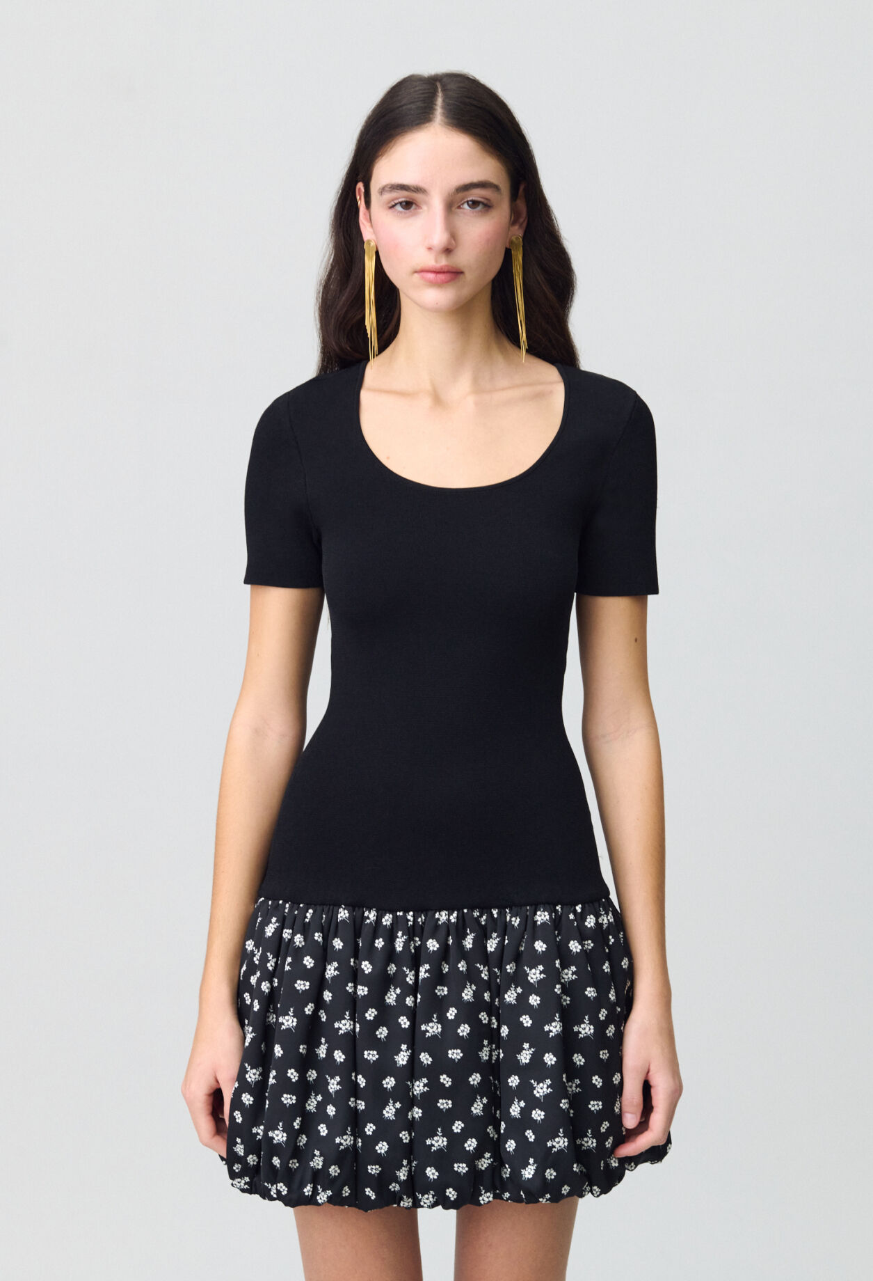 Short Bubble Dress With Flowers - Claudie